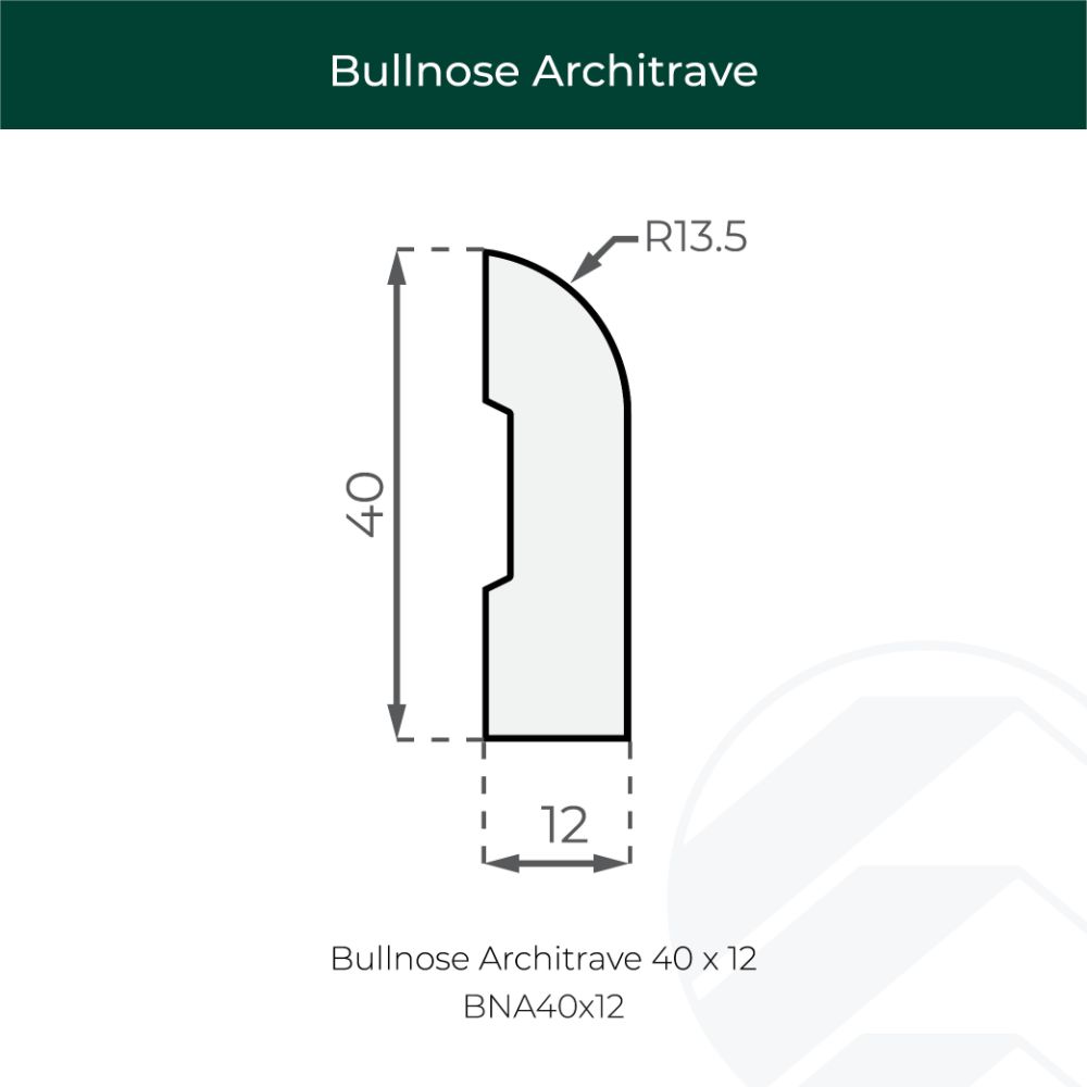 Bullnose Architrave 40 x 12 - Southern Pine Products